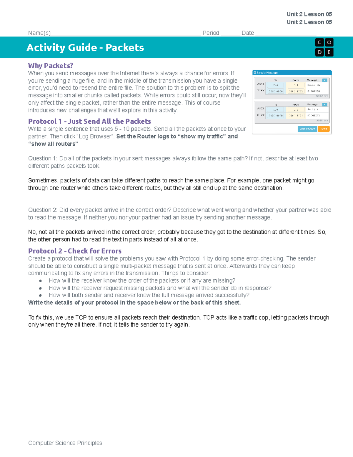 Copy of Activity Guide - Packets - Unit 2 Lesson 05 - Unit 2 Lesson 05 ...