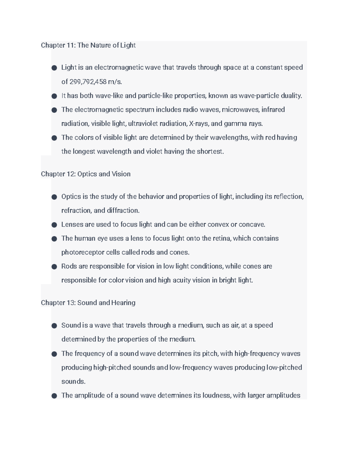 Fundamentals of Science - Chapter 11: The Nature of Light Light is an ...