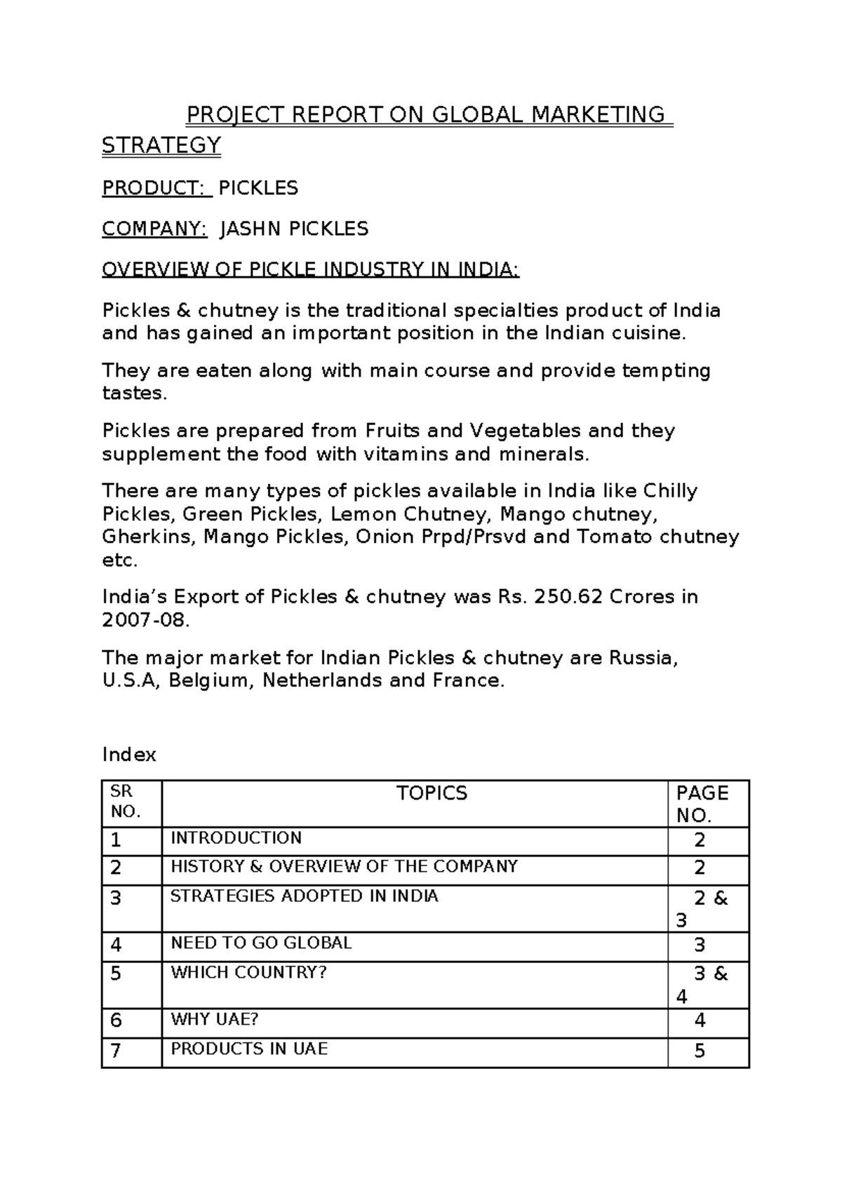 Idoc - marketing project report, marketing project report / mba for ...