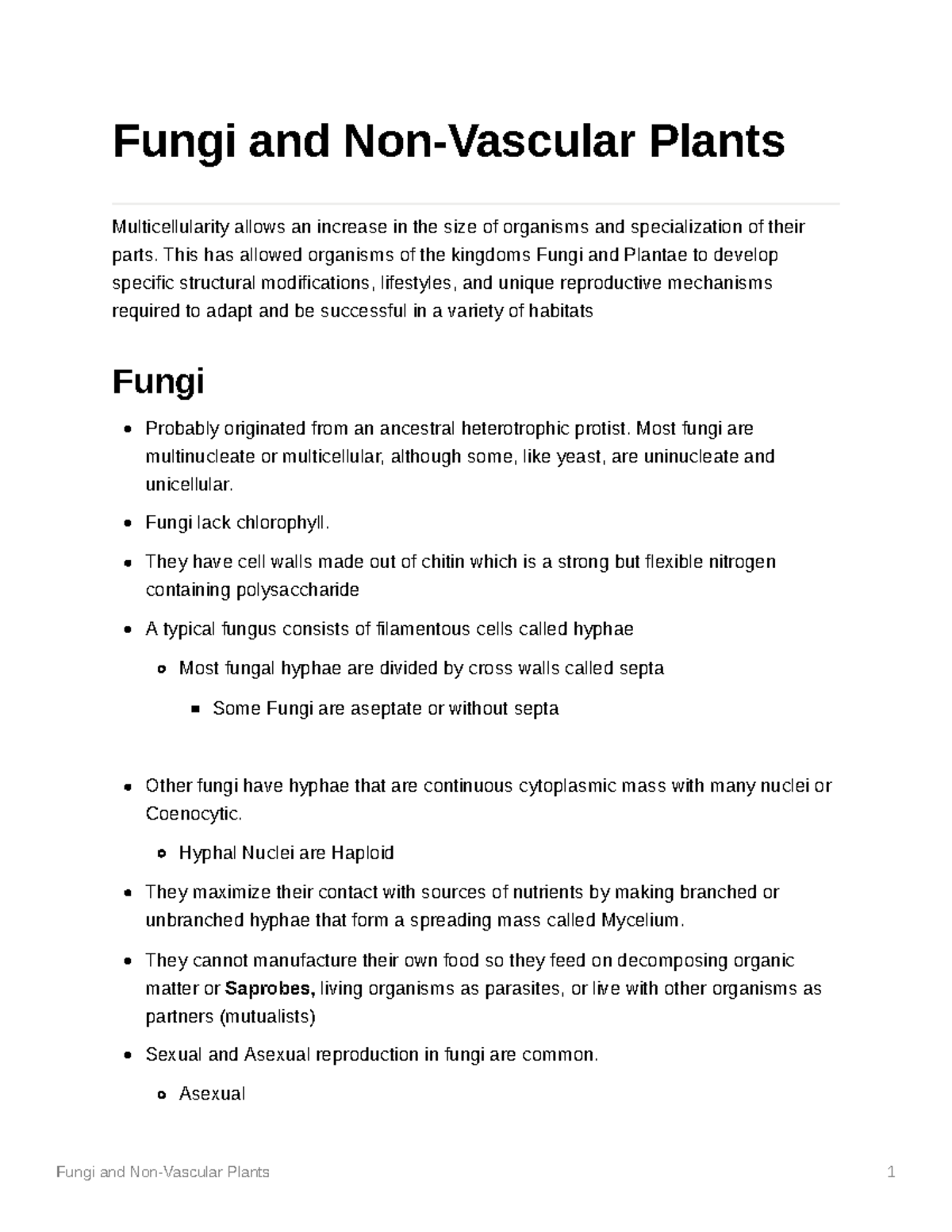 Nonvascular Plants Are Also Called