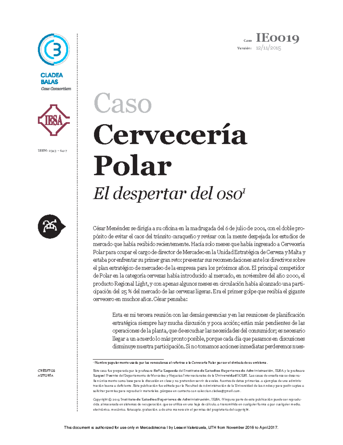 Caso 3. IE0019-PDF-SPA - César Menéndez se dirigía a su oficina en la ...