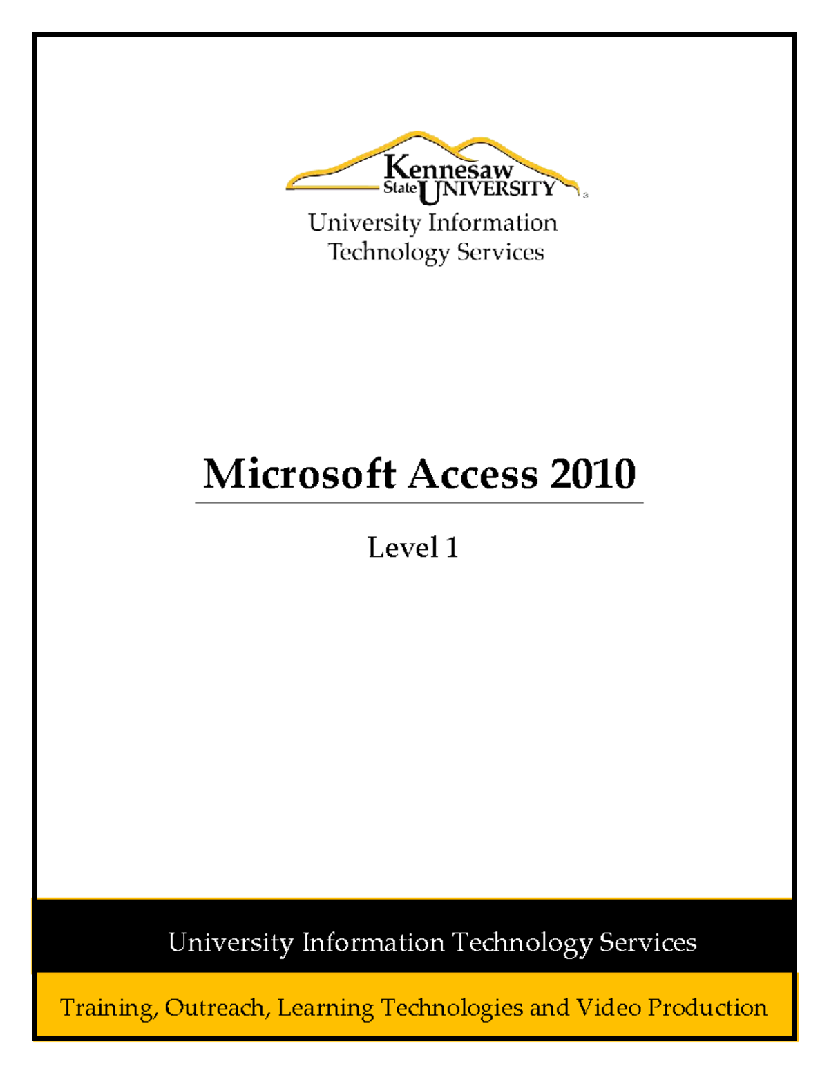0328 microsoft access 2010 level 1 - 1 Microsoft Access 2010 Level 1 ...