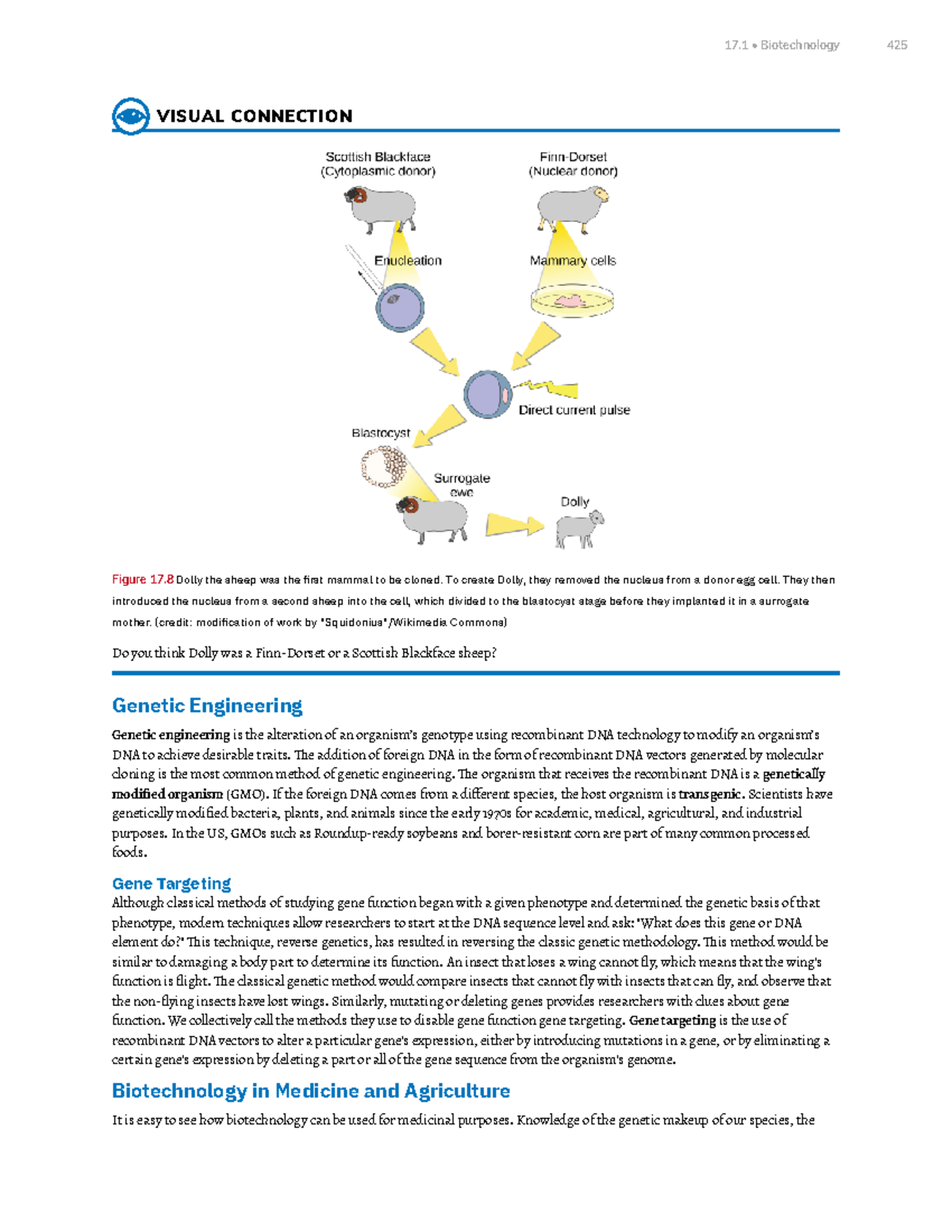 Chapter 17 Biotechnology and Genomics Part 5 - VISUAL CONNECTION Figure ...