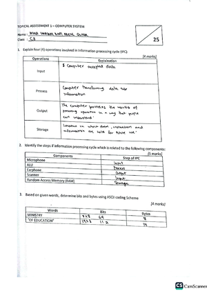KMJ Scheme - SC015 SC Computer Science 1 Sains Komputer 1 Semester I Semester I Session 2022/ ...