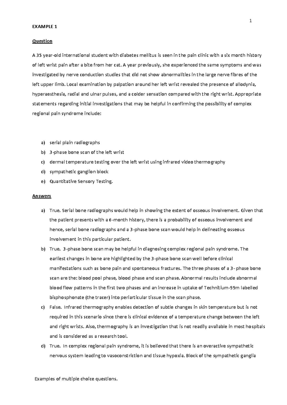 MCQexamples Jan 2016 - bbbbbbbbbbbbb - EXAMPLE 1 Question A 35 year-old international student ...