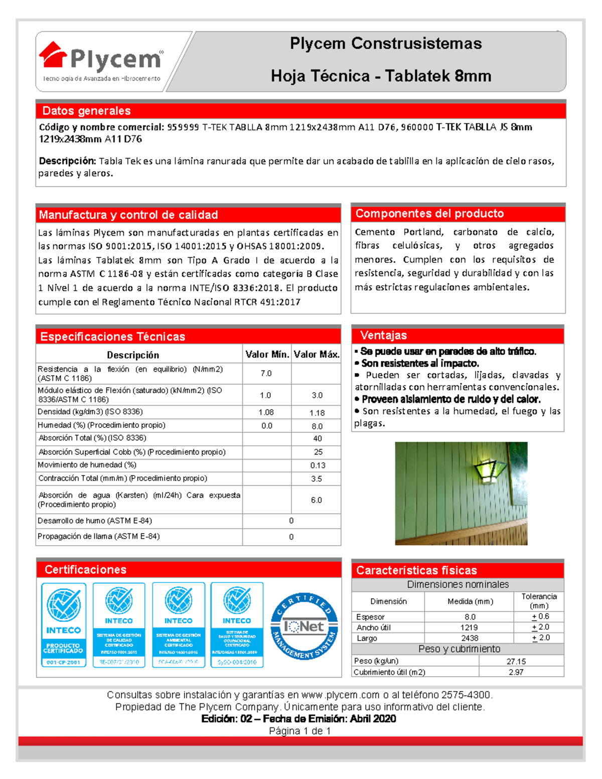 Tablatek 8mm - Jdjsj - Código y nombre comercial: 959999 T-TEK TABLLA ...