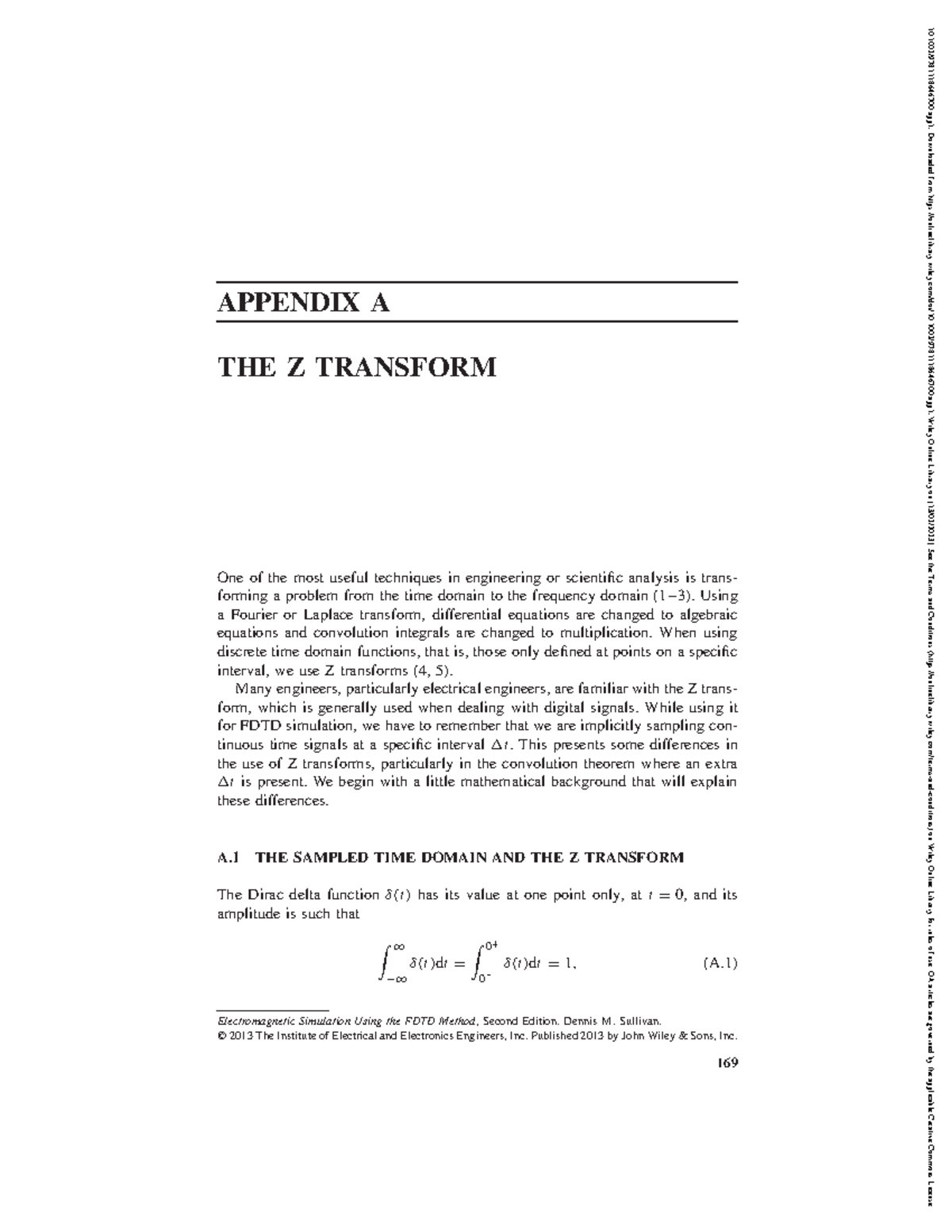 The Z Transform - APPENDIX A THE Z TRANSFORM One of the most useful techniques in engineering or ...