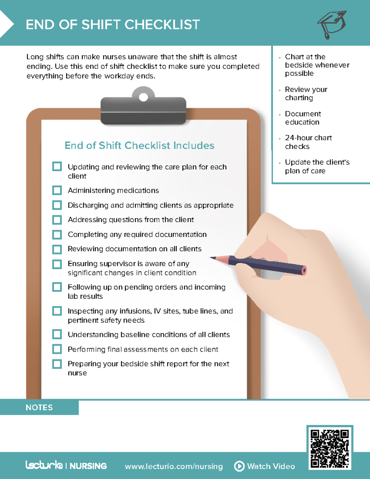 END OF Shift Checklist - lecturio/nursing Watch Video NOTES END OF ...