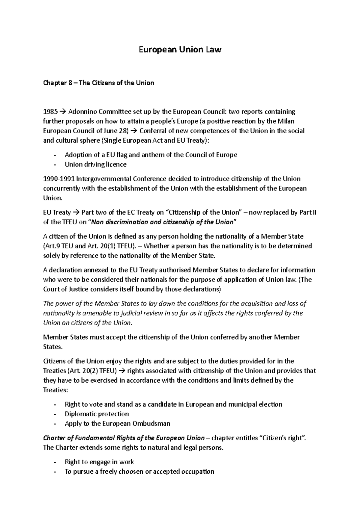 European Union Law European Union Law Chapter 8 The Citizens Of The european-union-law-european-union-law-chapter-8-the-citizens-of-the
