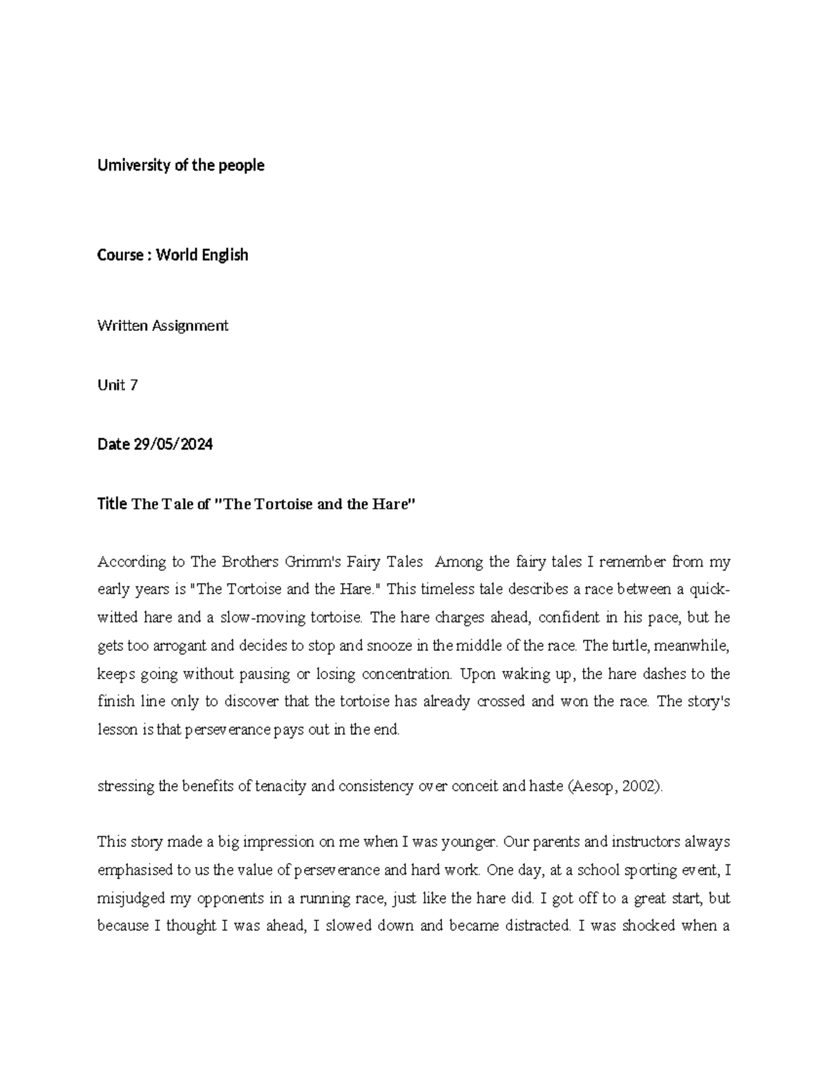 WE 7 - adsa - Umiversity of the people Course : World English Written ...