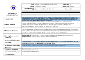 Detailed Lesson PLAN Grade 10 ( Research Definition Characteristics and ...