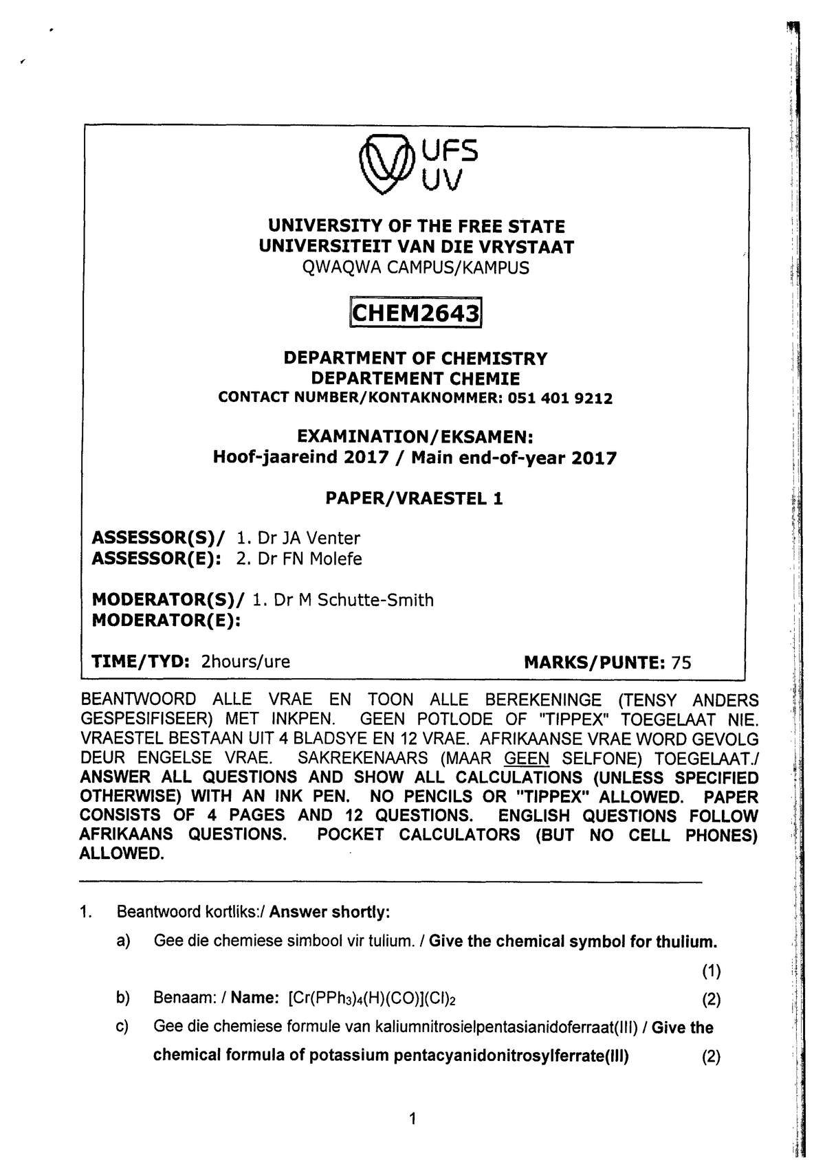 321Z3CW 0016NK2RY0014LZ - UFS UV UNIVERSITY OF THE FREE STATE ...