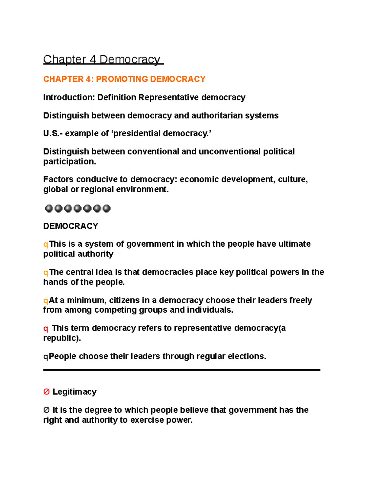 GI Chapter 4 Democracy - Lecture notes 4 - Chapter 4 Democracy CHAPTER ...