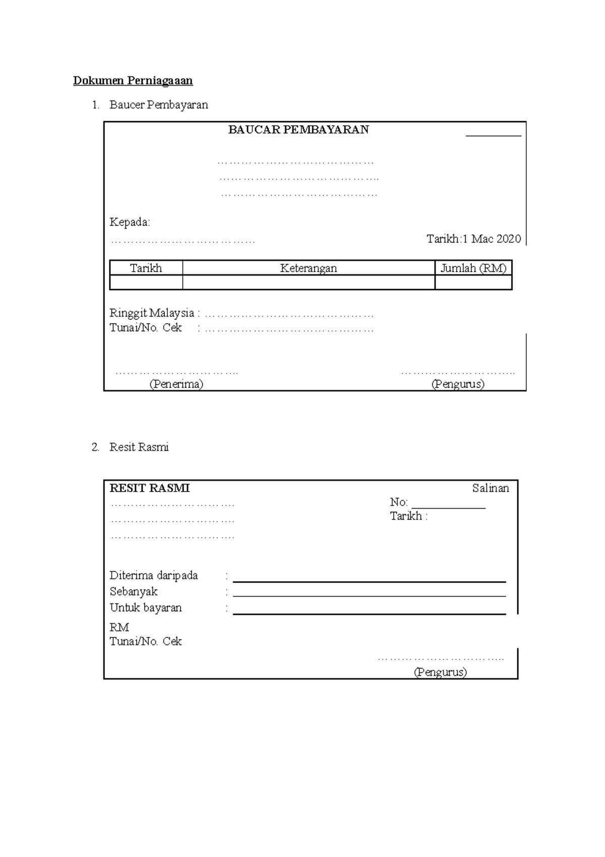 Bab 3 dokumen kosong pdpc - Dokumen Perniagaaan Baucer Pembayaran ...