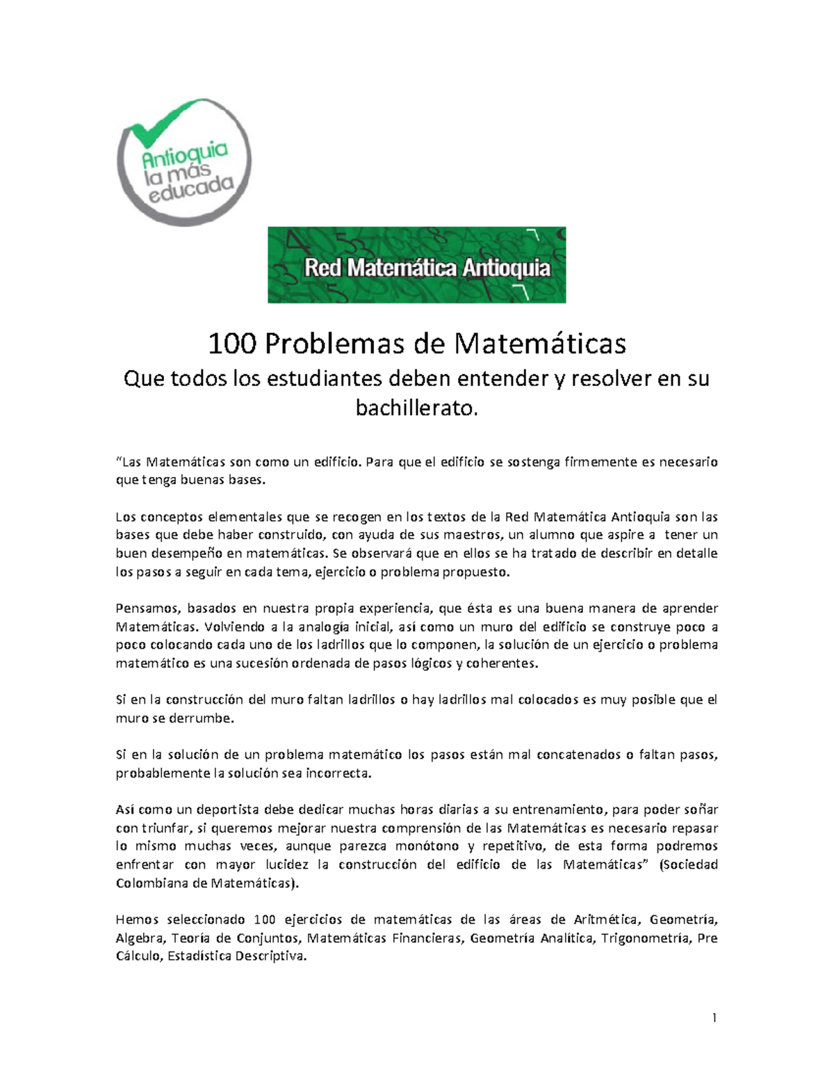 MATE Ejercicios - 100 Problemas de Matemáticas Que todos los ...