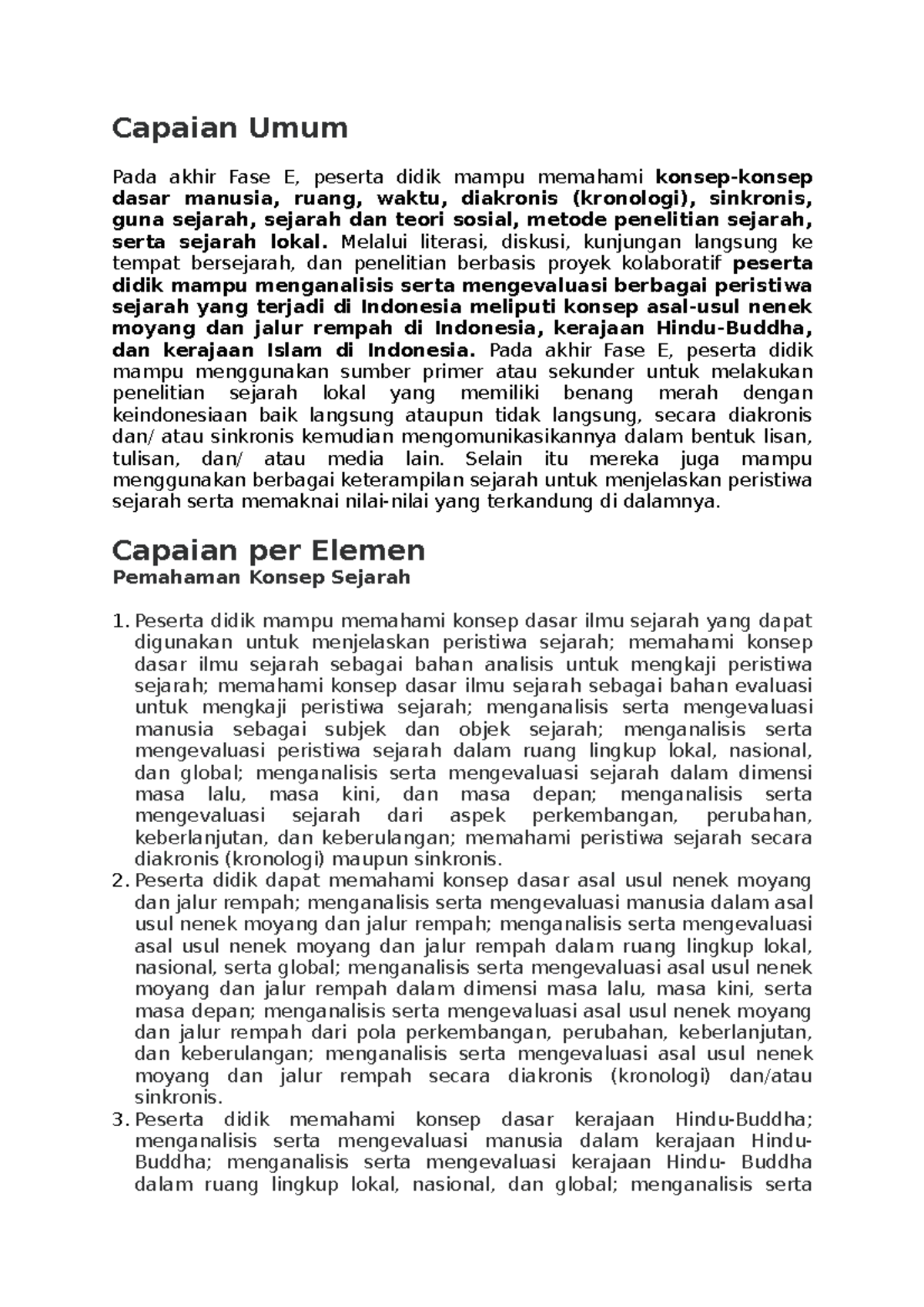 Rumus Capaian Pembelajaran - Capaian Umum Pada akhir Fase E, peserta ...