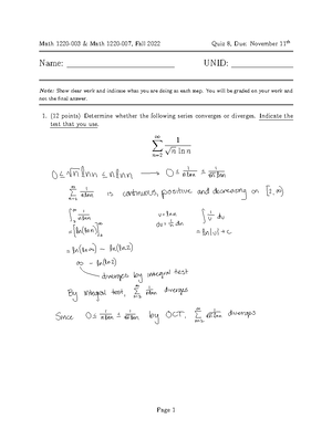 Calculus 2 - Chapter 7 Notes - Calculus 2 - Chapter 7 Chapter 7 Basic ...