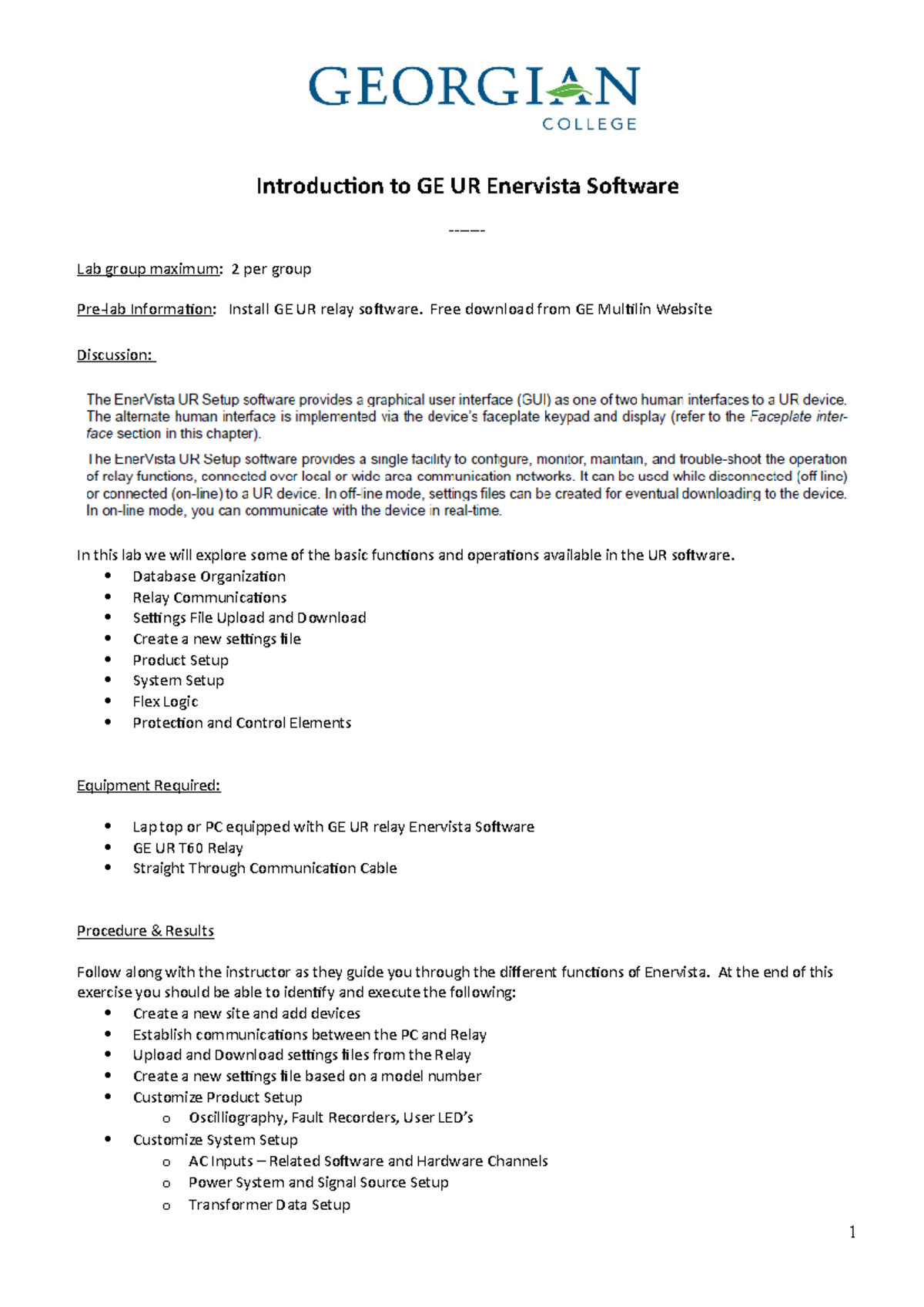 (4) Practical Introduction To GE UR Relay Software - Introduction to GE ...