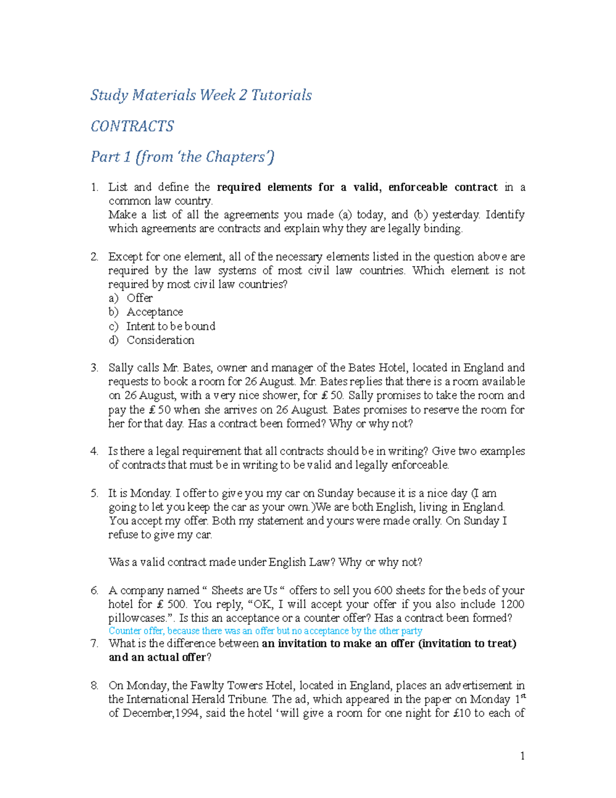 Study Materials Week 2 Tutorials - Study Materials Week 2 Tutorials ...