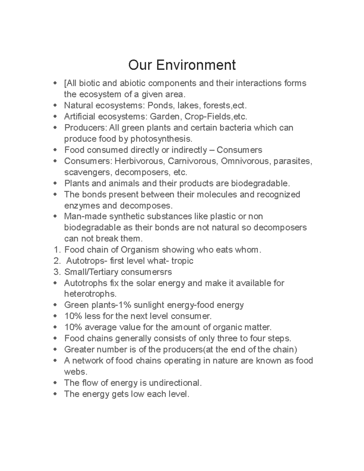 Our Environment - Biology-2022-2023-Class 10- CBSE - Our Environment ...