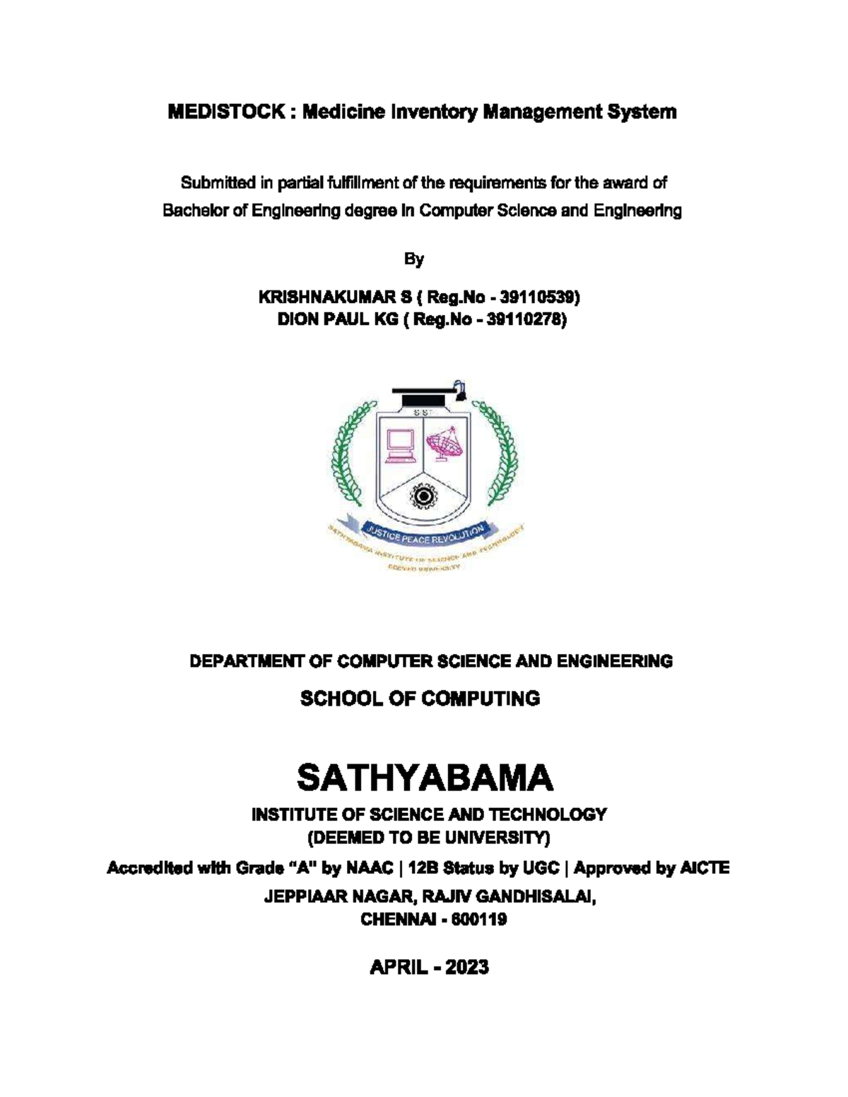 Report - jcfvhnhu - MEDISTOCK : Medicine Inventory Management System ...
