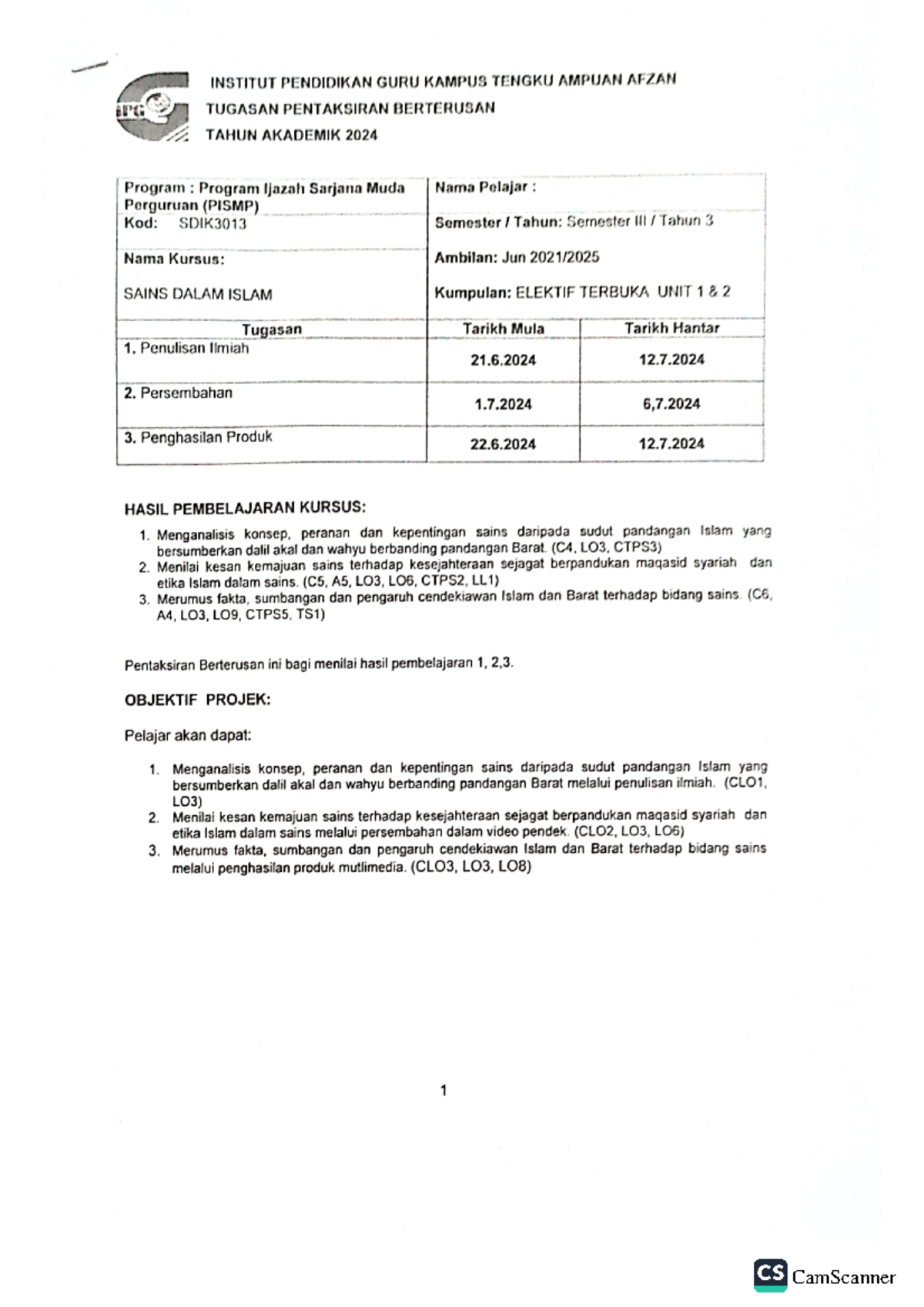 Soalan Kerja Kursus SDIK - INSTITUT PENDIDIKAN GURU KAMPUS TENGKU AMPUAN AFZAN APG TUGASAN - Studocu