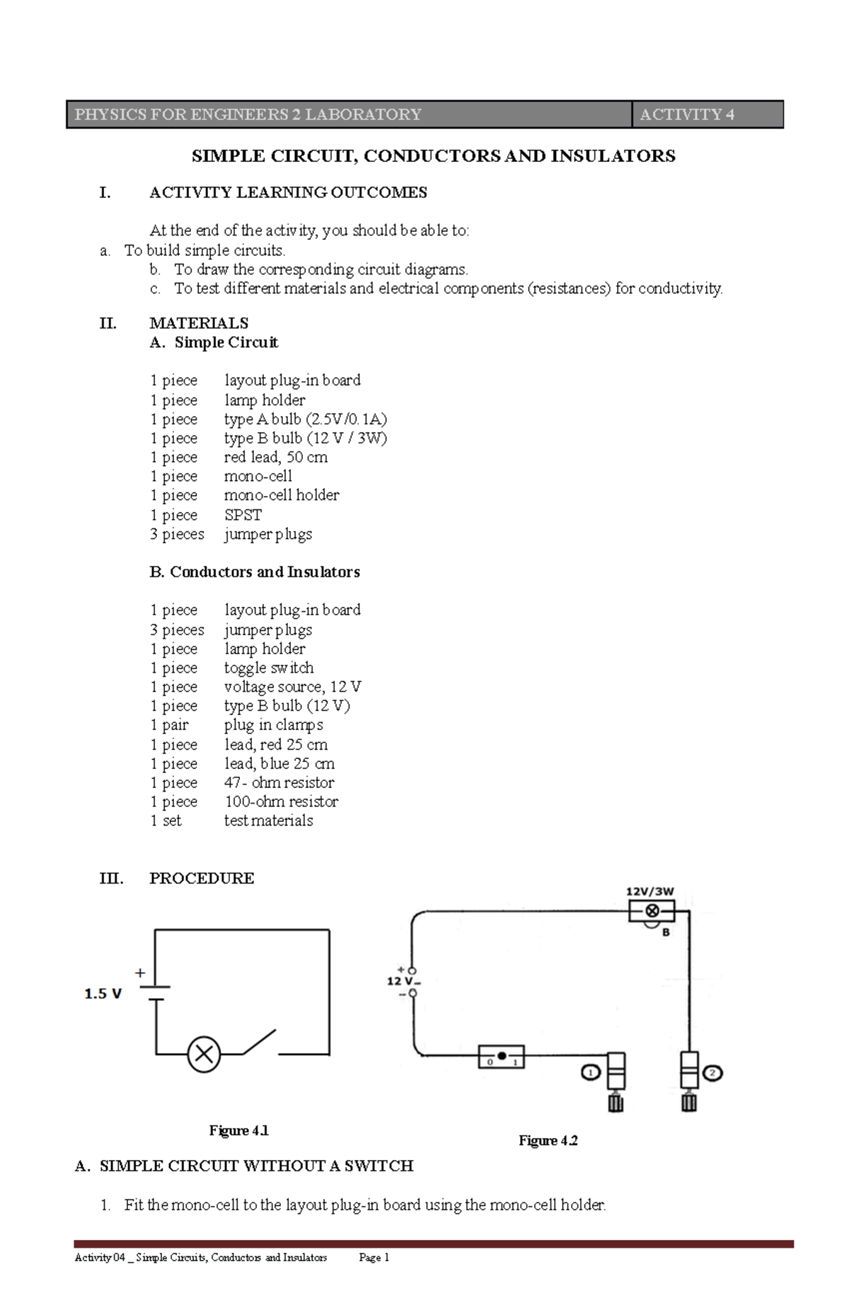 A4-Conductors-and-Insulators - PHYSICS FOR ENGINEERS 2 LABORATORY ...