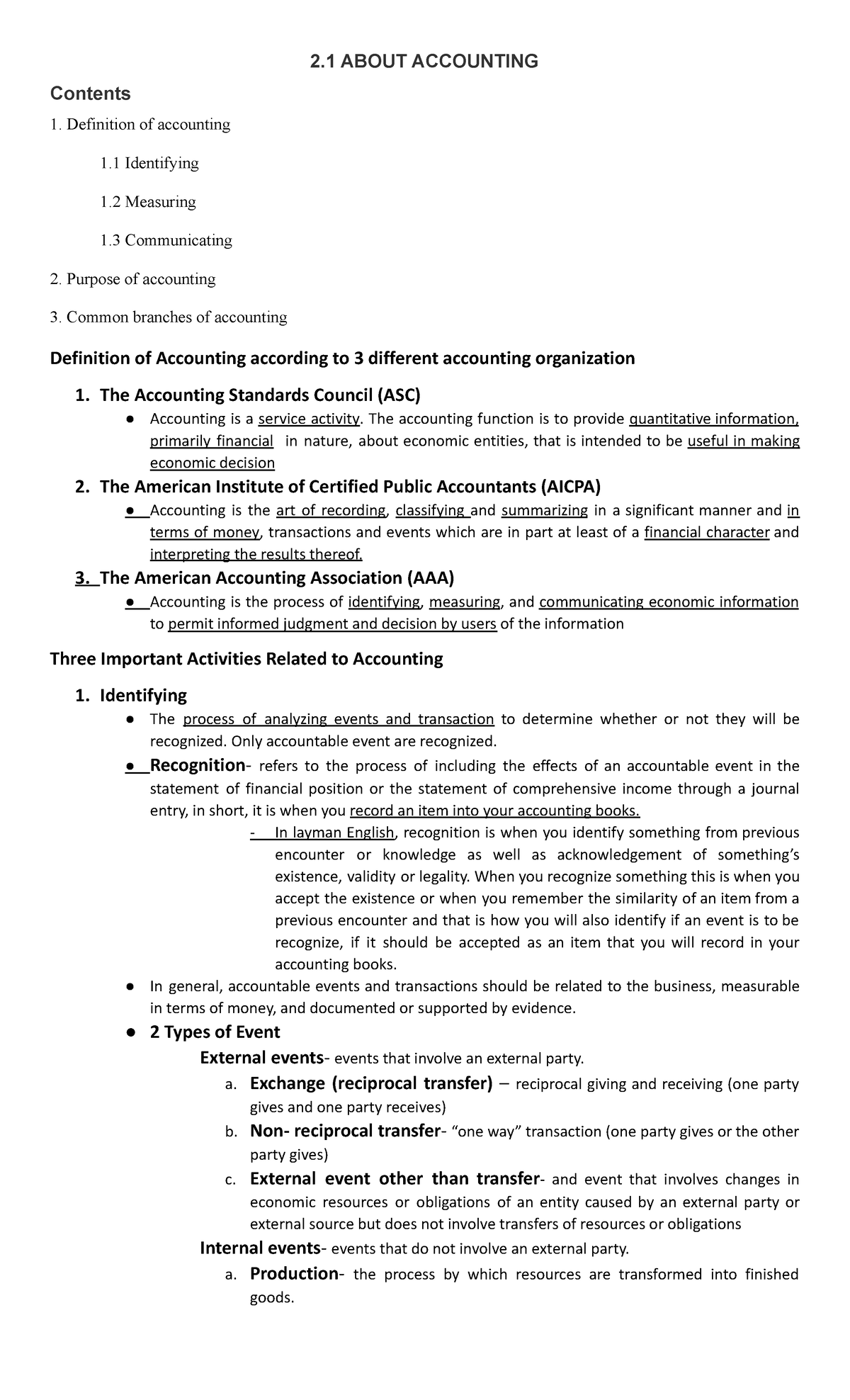 Notes on Conceptual Framework and Accounting Standards - 2 ABOUT ...