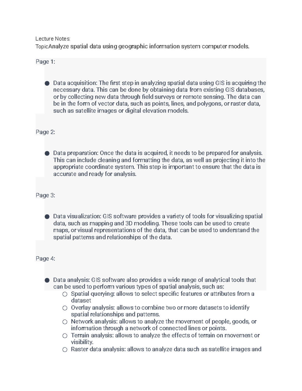 GEOG212(9 - Lecture Notes: TopicAnalyze spatial data using geographic ...