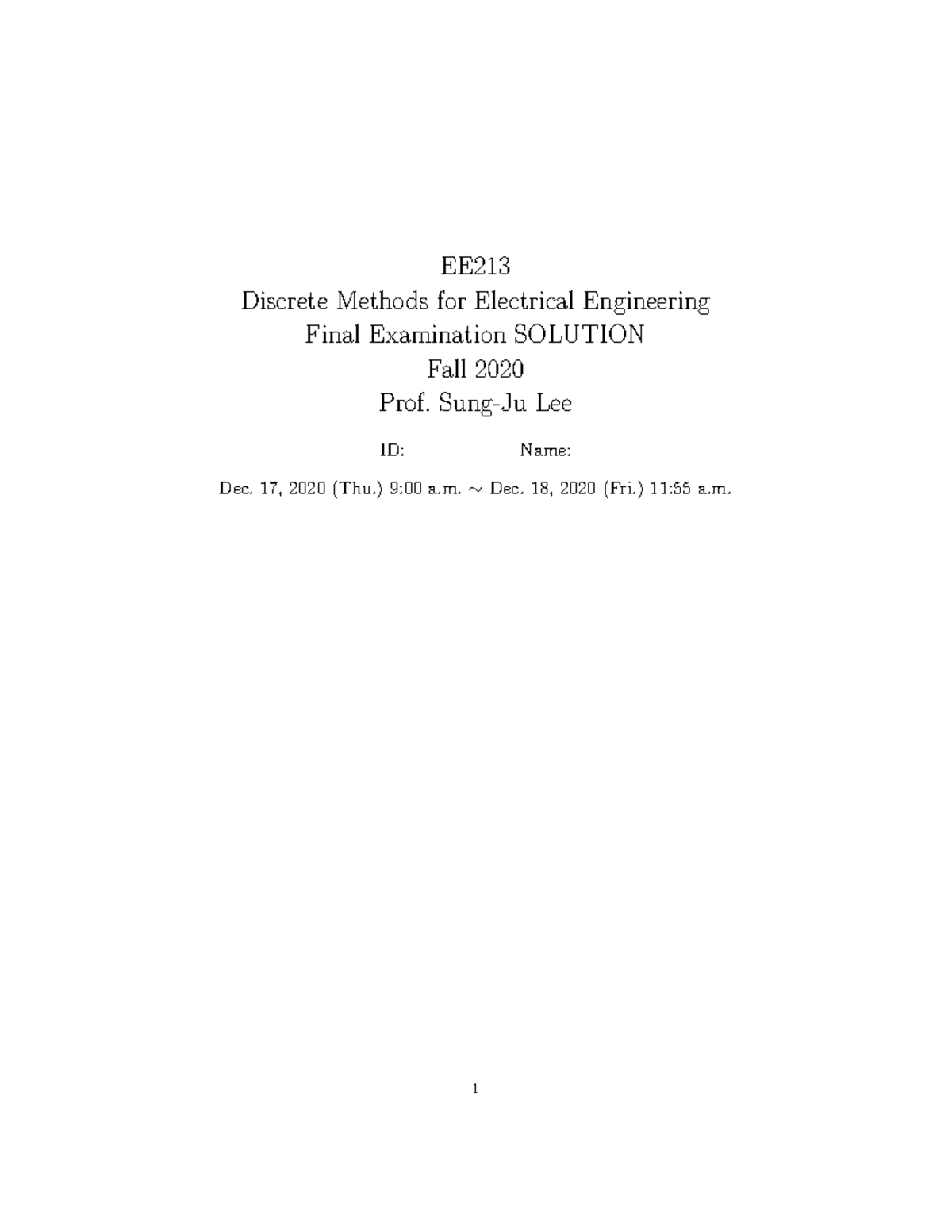 EE213 Finals with Solution - EE Discrete Methods for Electrical ...