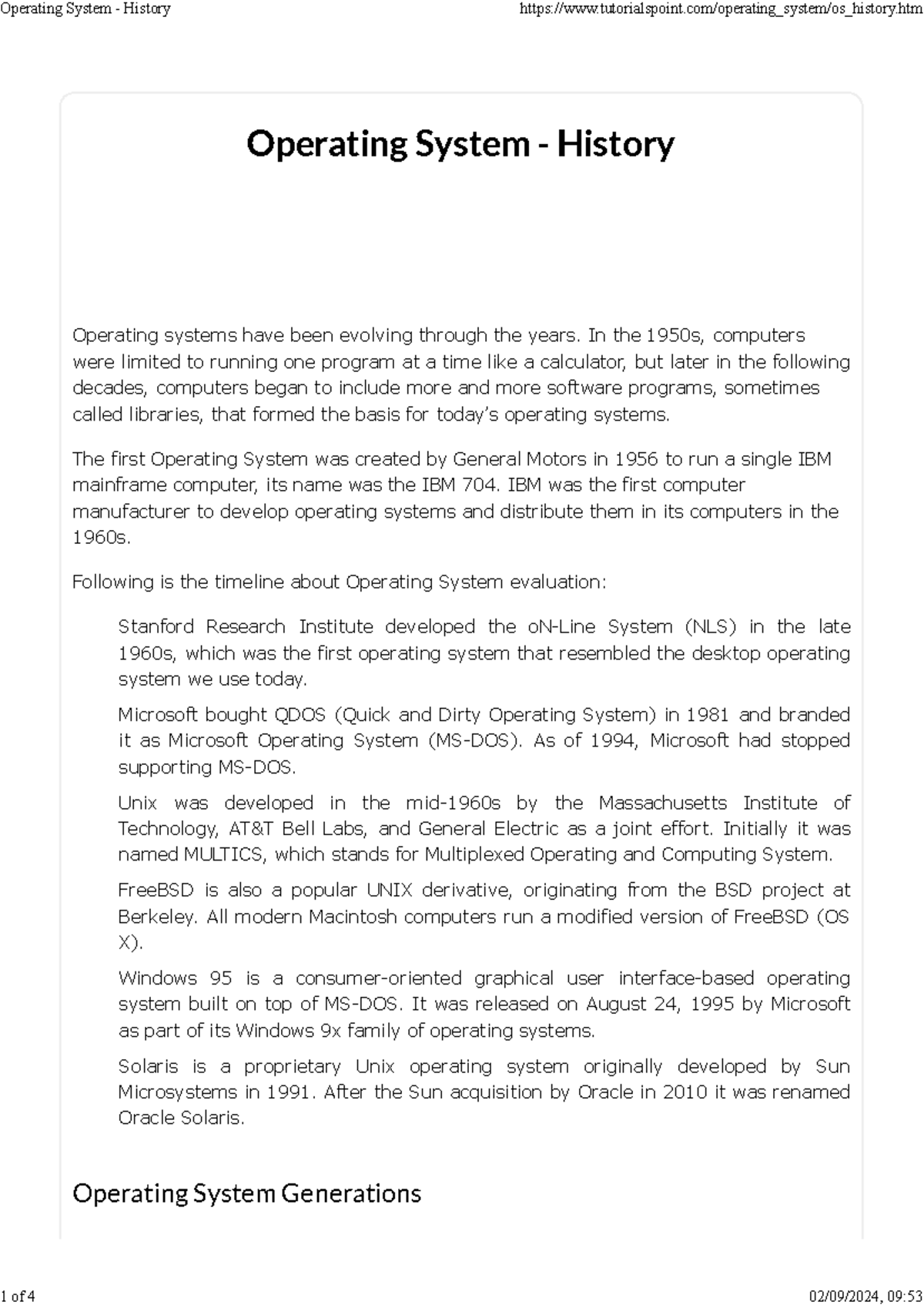 Operating System - History 4 - Operating System - History Operating systems have been evolving ...