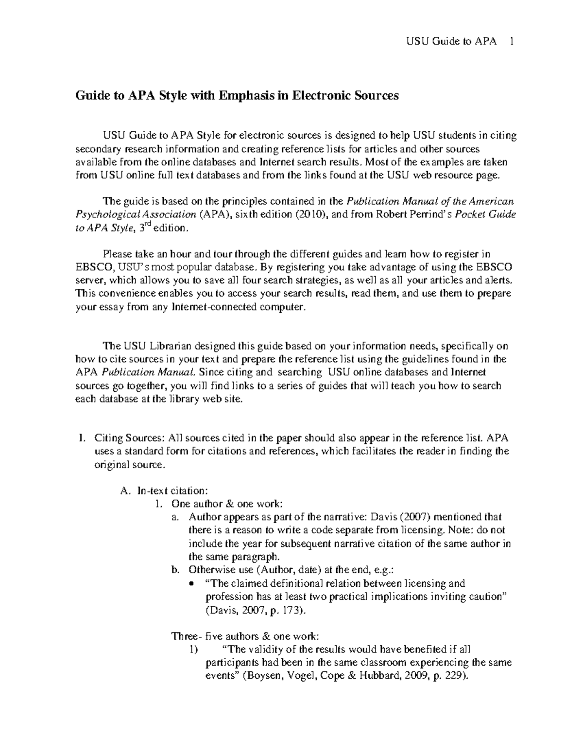 Guide to APA Style with emphasis in electronic resources - Guide to APA ...