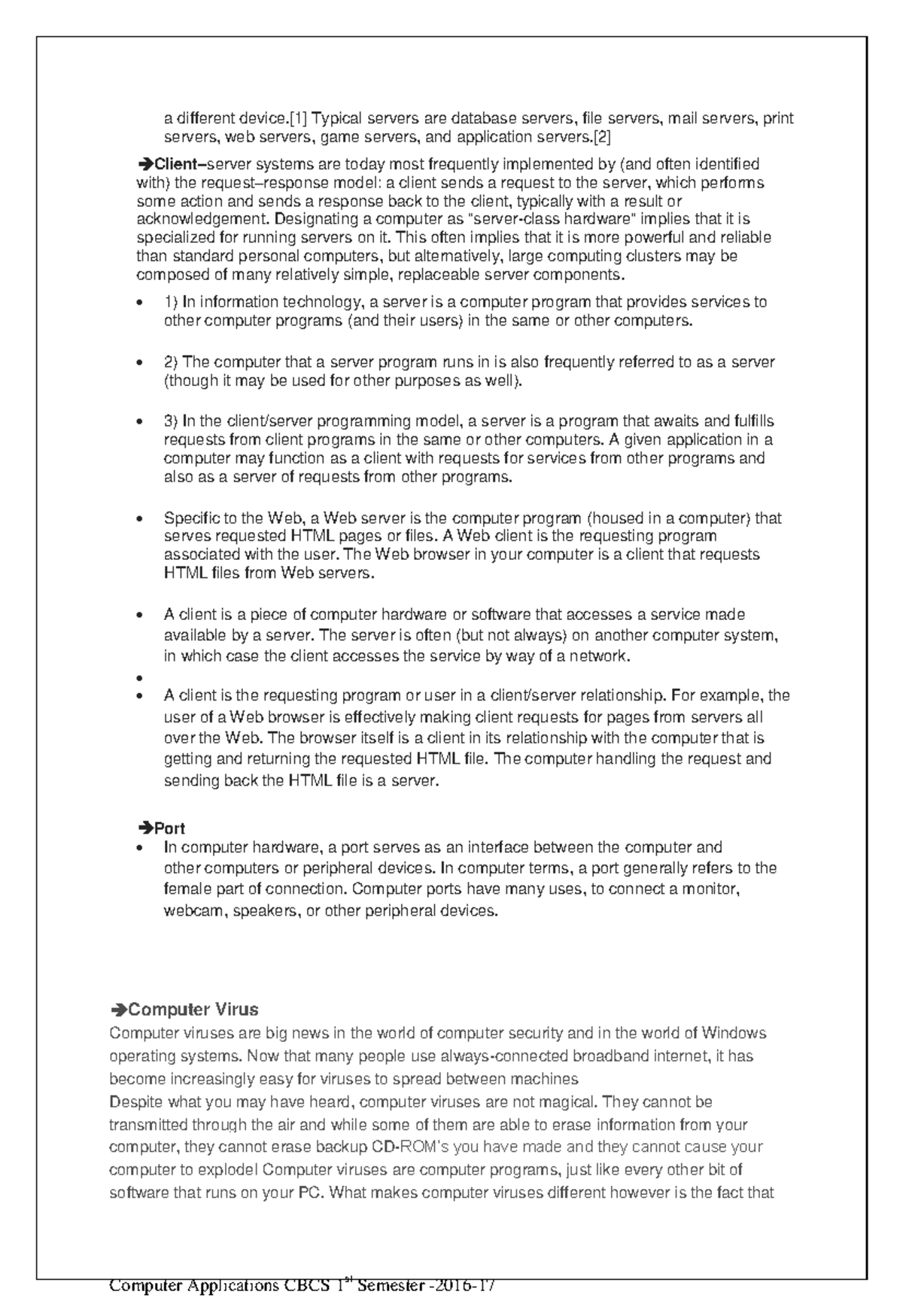 Computer Applications part 3 - a different device.[1] Typical servers ...