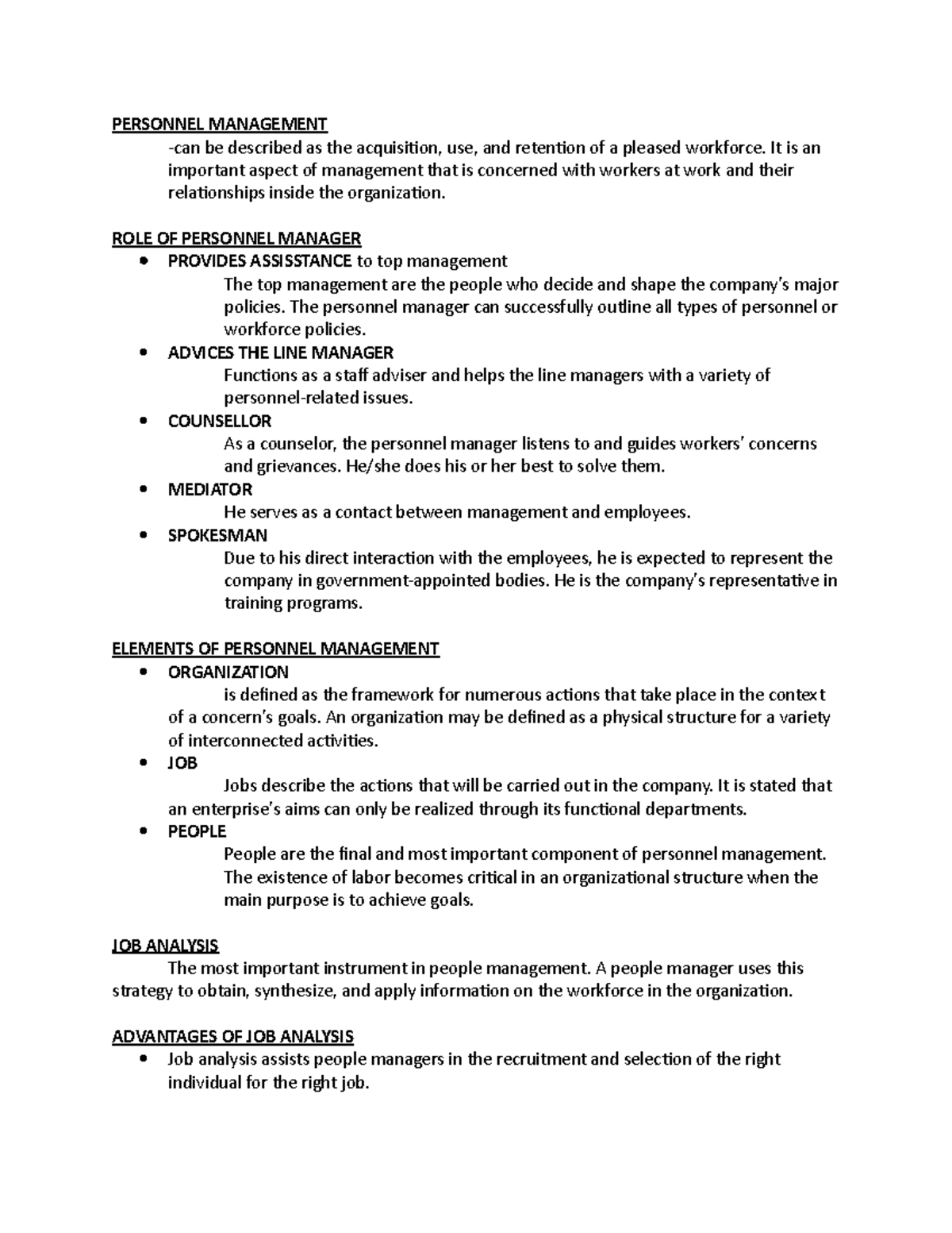 Personnel Management - Mrs. Cruz - PERSONNEL MANAGEMENT -can be ...