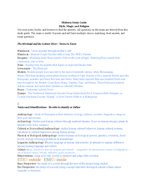 Myth Magic Religion Midterm Review - Midterm Study Guide Myth, Magic ...