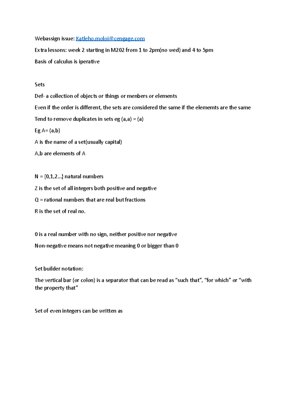 MAM1033 notes - Webassign issue: Katleho@cengage Extra lessons: week 2 ...