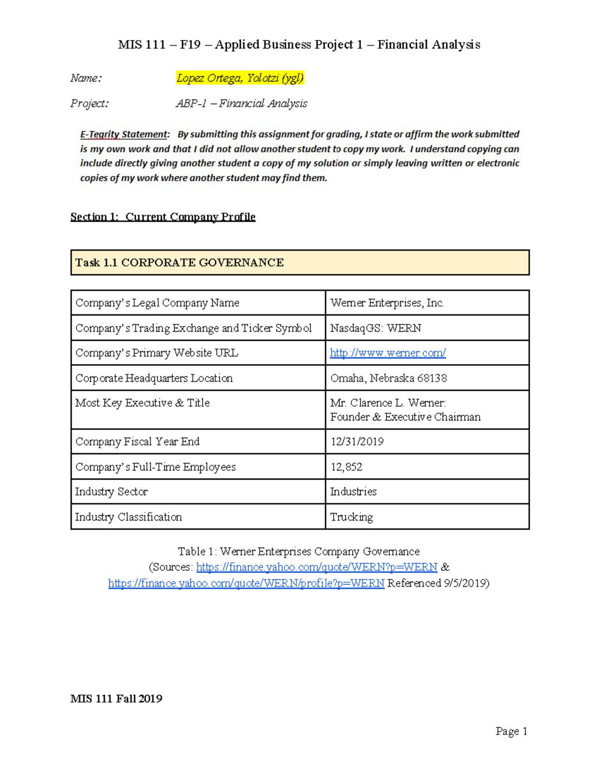 MIS 111 APB 1 - ABP 1 is a large project for the semester, this is ...