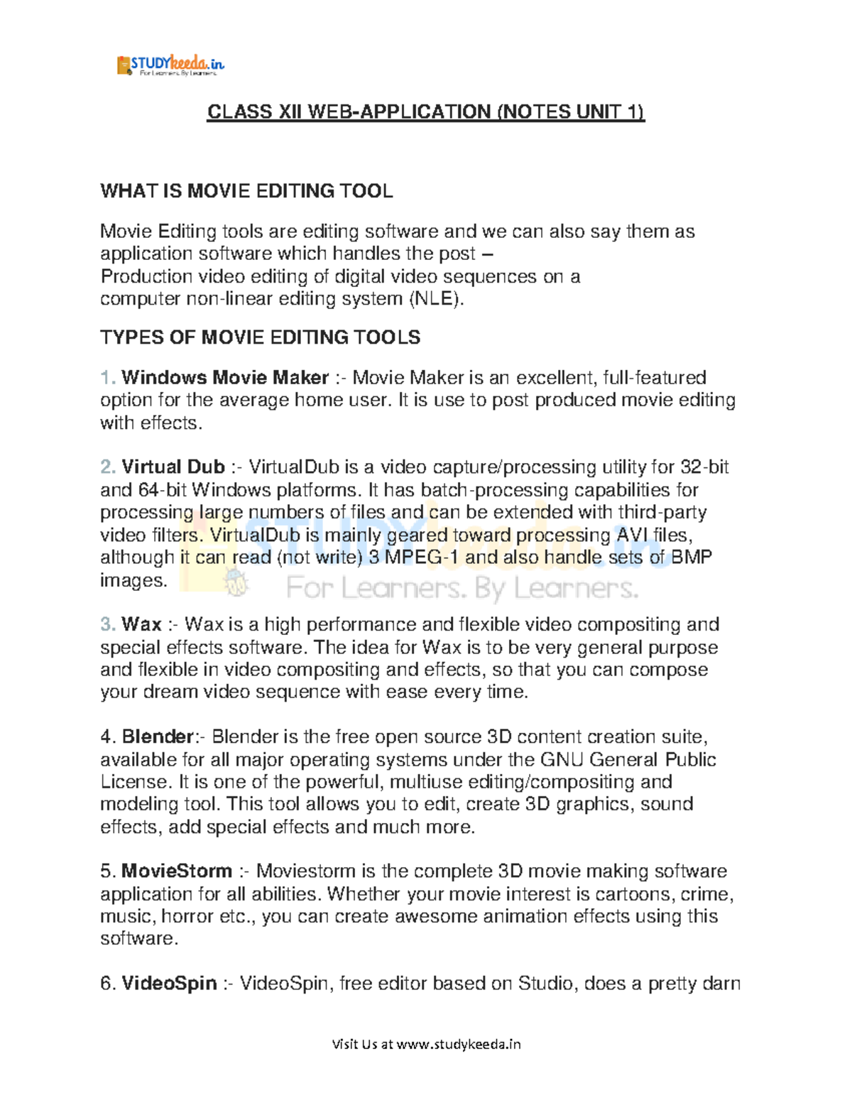 Class xii webapplication unit1 - CLASS XII WEB-APPLICATION (NOTES UNIT ...