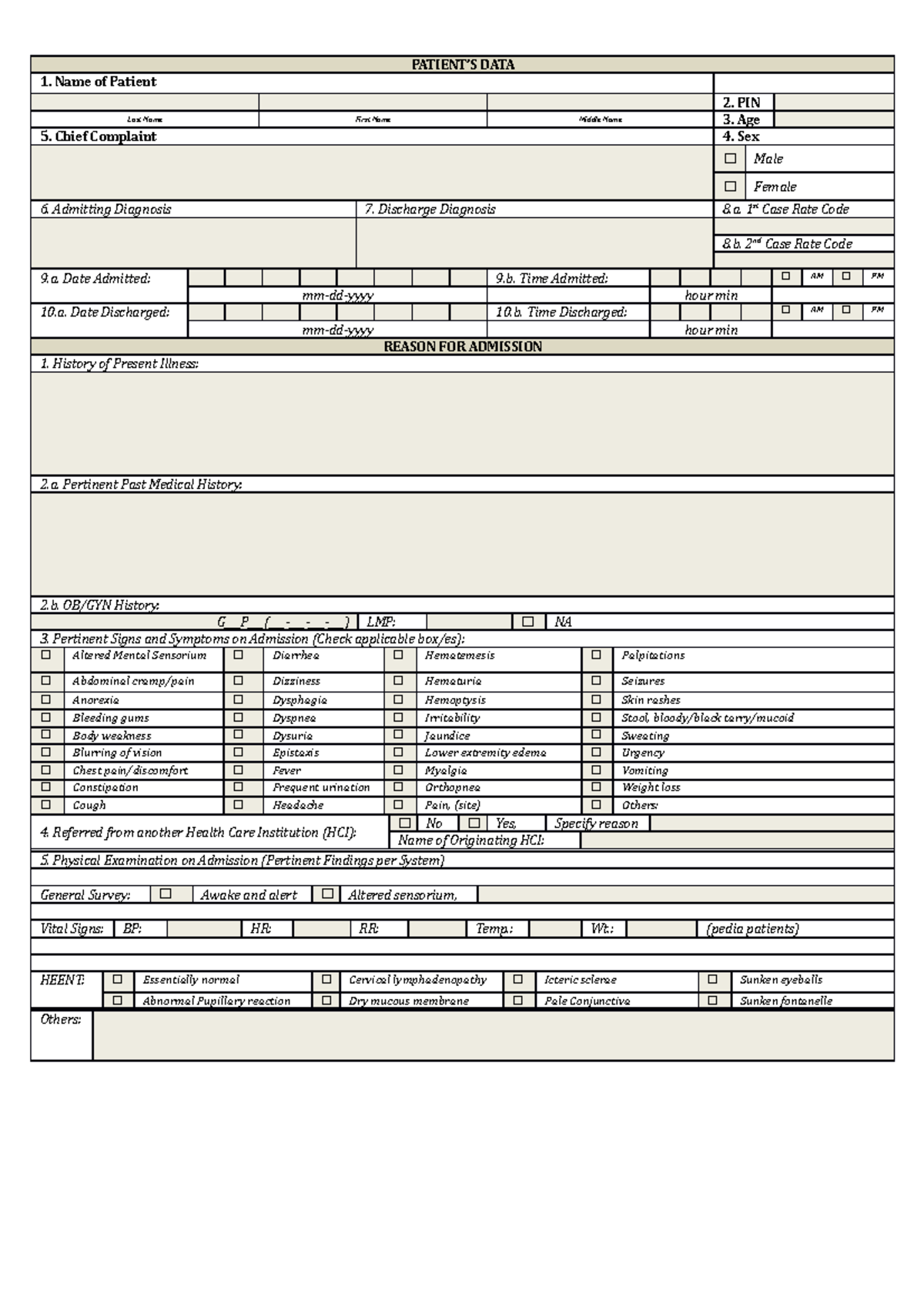 FORM 02 Patient'S DATA - What is chart in nursing notes? Nurse charting ...