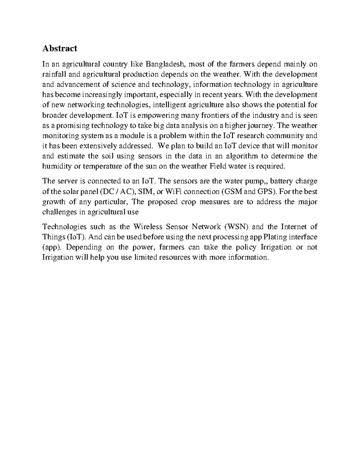 Research Methodology - Abstract In an agricultural country like ...