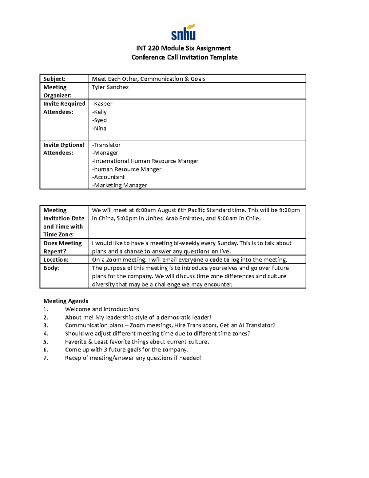 INT 220 Conference Call Invitation Template - INT 220 Module Six ...
