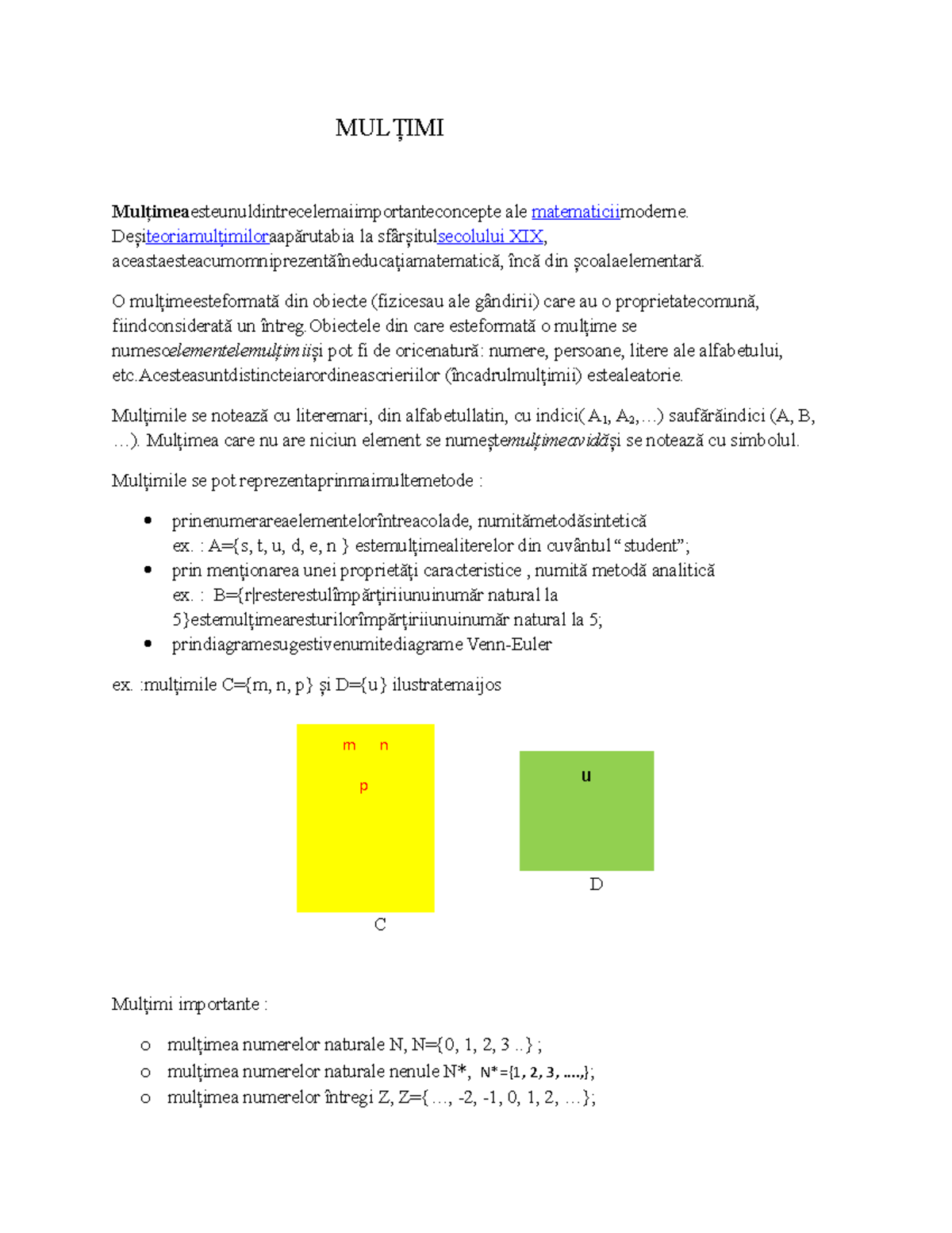 Tema matematica - multimi - MULȚIMI Mulțimea ...