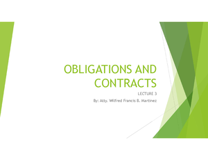 Oblicon-Reviewer - Chap 1 and 2 - Obligation & Contracts - Studocu