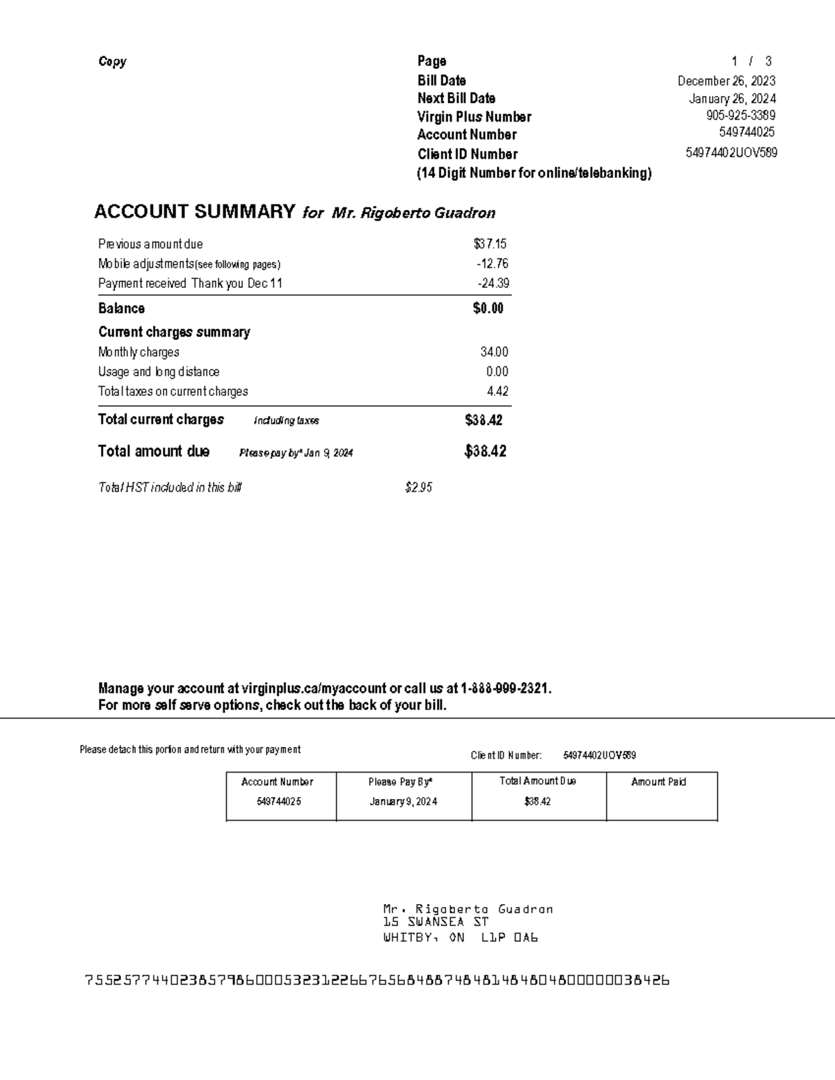Virgin PDF - kjhhhh - Copy Page 1 / 3 Bill Date December 26, 2023 Next ...