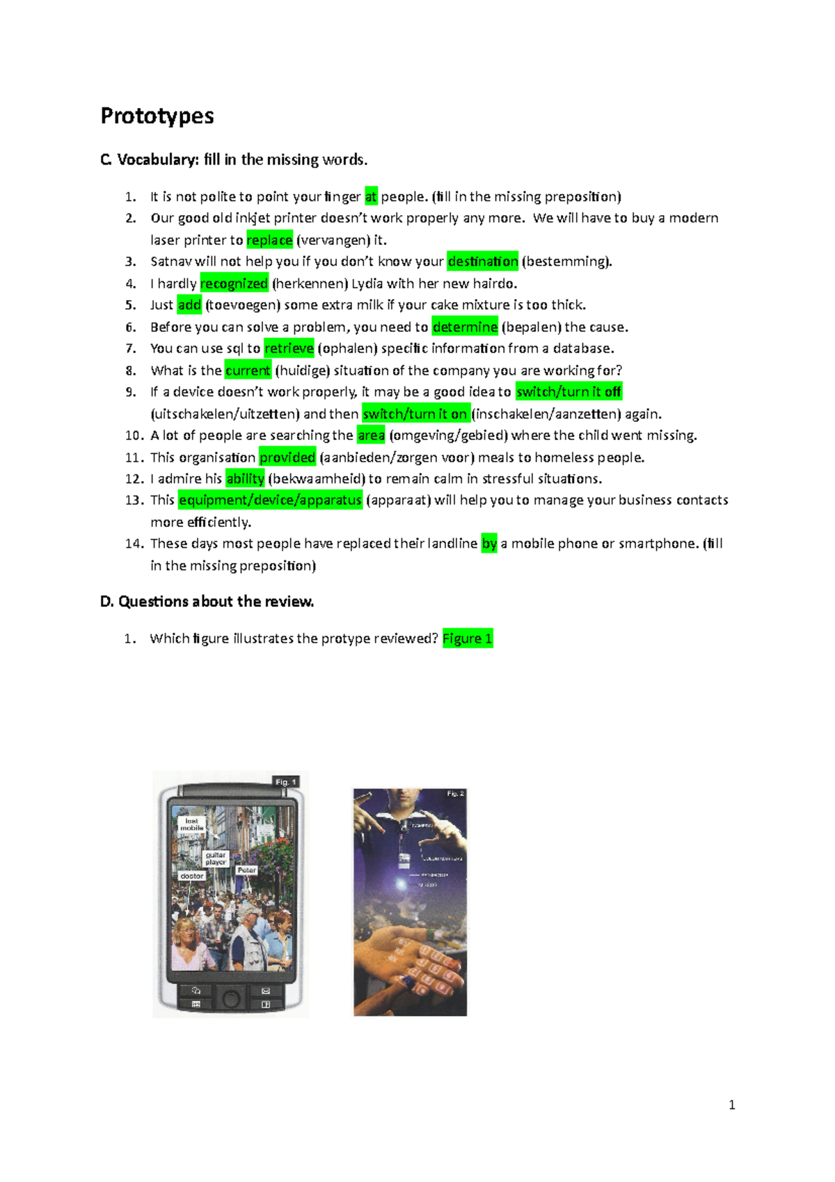 Prototypes TED talk KEY - English 1 - Thomas More - Studocu