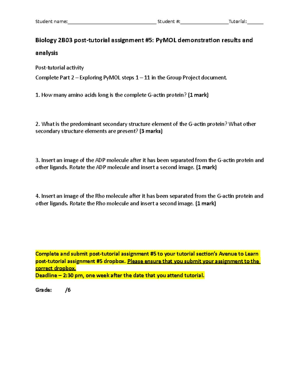 F21 Bio 2B03 post-tutorial assignment 5 Py MOL demonstration - Student ...
