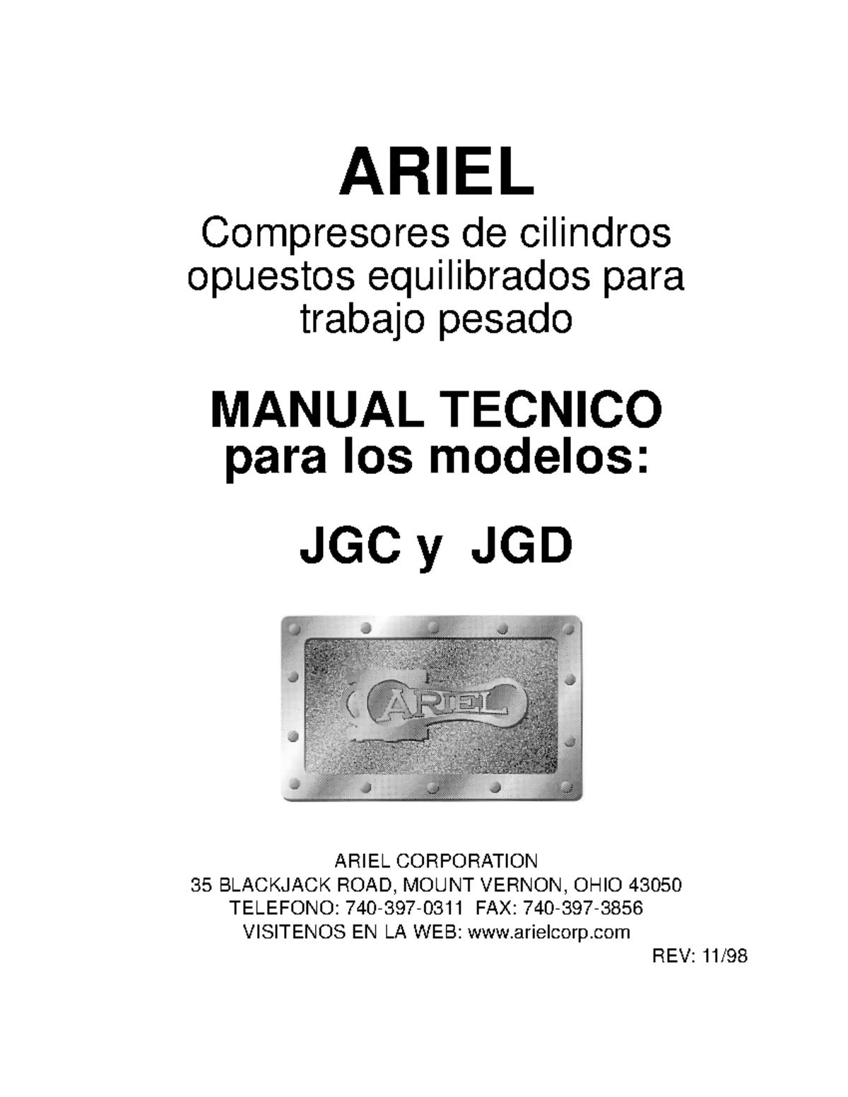 Manual Tecnico Compresores Ariel - ARIEL Compresores de cilindros ...