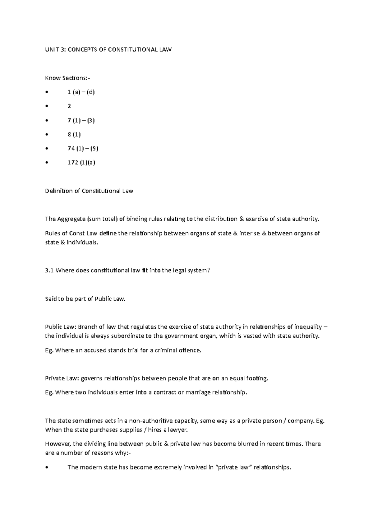study UNIT 3- CONCEPTS OF CONSTITUTIONAL LAW - CSL2601 - Unisa - Studocu