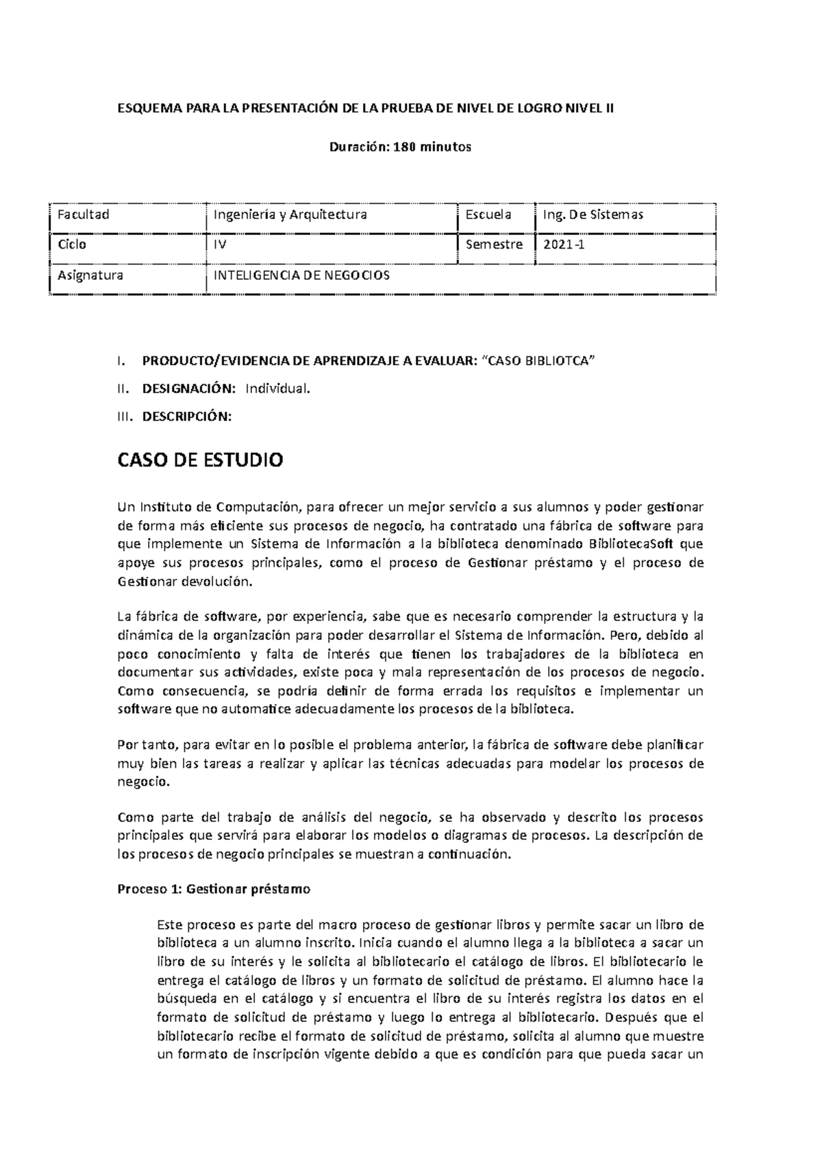 Formato - Prueba DE Nivel DE Logro VI Ciclo- Final - ESQUEMA PARA LA PRESENTACIÓN DE LA PRUEBA ...