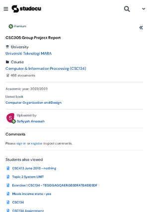CH1 Introduction TO Computers - CSC134 COMPUTER & INFORMATION PROCESSING | JUHAIDA ISMAIL LESSON ...